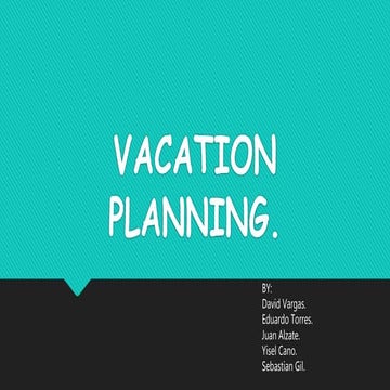Vacation planning | PPTX