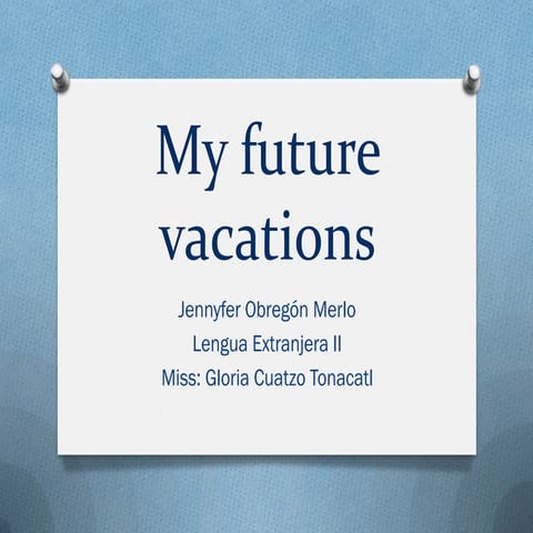 My future vacations | PDF