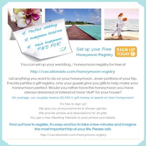 Free Honeymoon Registry - Vacation Side Travel | PDF
