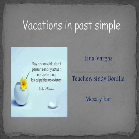 Vacations in past simple | PPTX