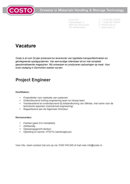 Project Coordinator | DOCX