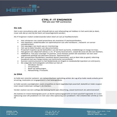 Vacature IT Engineer | PDF