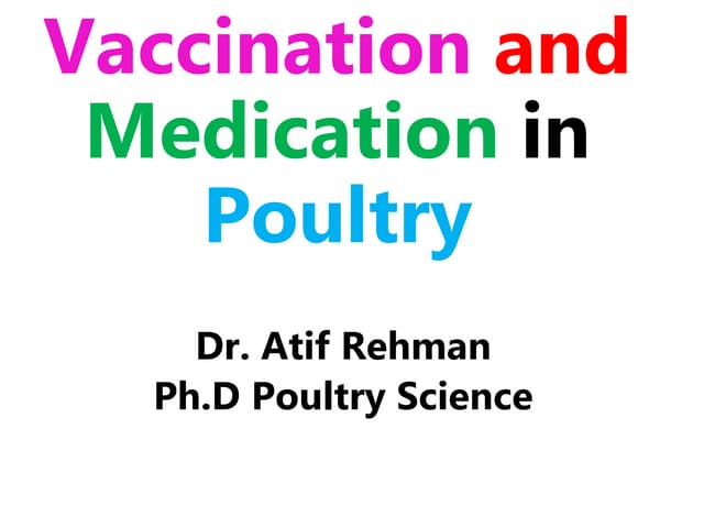 Vaccination in poultry | PDF