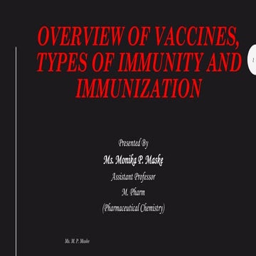 Overview on Vaccine, Immunity, Types of Immunity and Immunisation | PDF