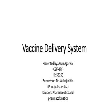 Vaccine delivery system | PPTX