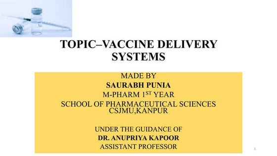 Vaccine delivery system | PPTX | Infectious Diseases | Diseases and ...