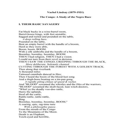 Vachel lindsay poema original | DOCX
