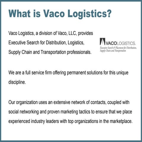 Vaco Logistics | PPTX