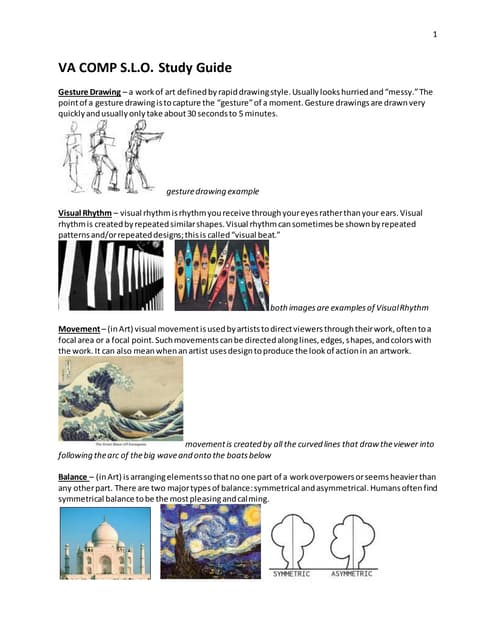 Elements and Principles of Art Display Vocabulary | PPT
