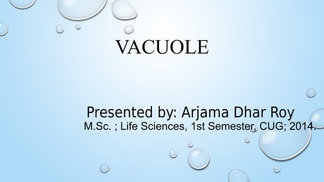Vacuole | PPTX