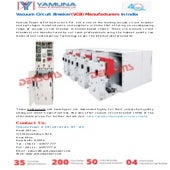 Vacuum Circuit Breaker(VCB) Manufacturers In India