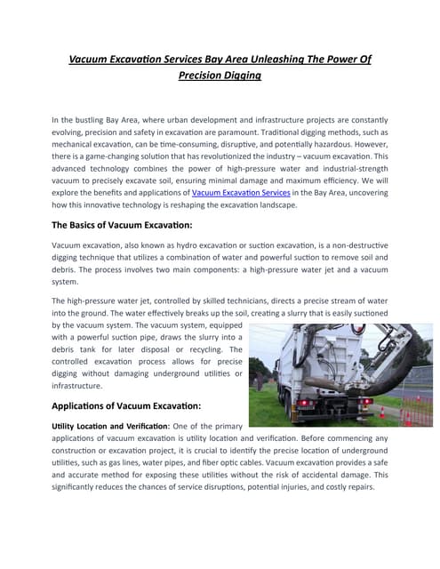 Project Approach - Potholing & Locating | PDF | Developmental Sites ...