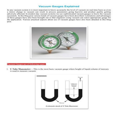Vacuum gauges explained | PDF
