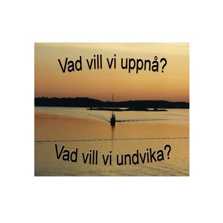 Vad vill vi uppnå och vad vill vi undvika? | PDF