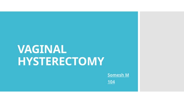 Manchester repair (Fothergill’s Operation) | PPTX