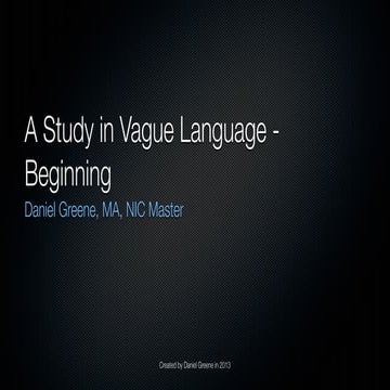 Interpreting Vague Language: Beginning | PPT