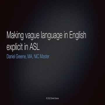 Making vague language in English explicit in ASL | PDF