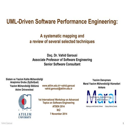 UML-Driven Software Performance Engineering: A systematic mapping and a review of several ...