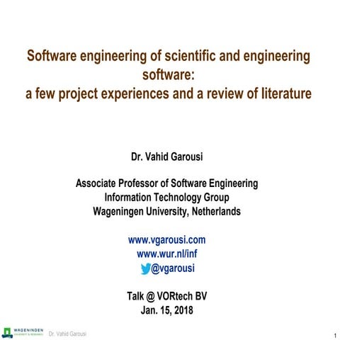 Software engineering of scientific software | PPTX | Computer Software ...