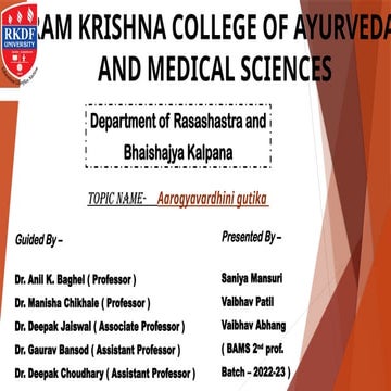 vaibhav रसशास्त्र ppt.pptx about as shastra | PPTX