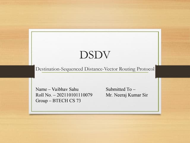 Distance vector routing | PPT