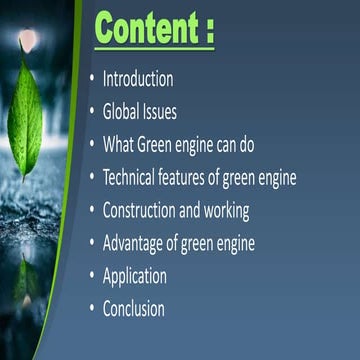 Green Engine Project | PPT