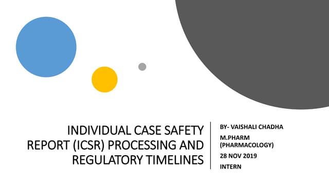 ICSR (individual case safety report) | PPTX
