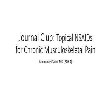 Topical NSAIDs for Chronic MSK pain | PPT