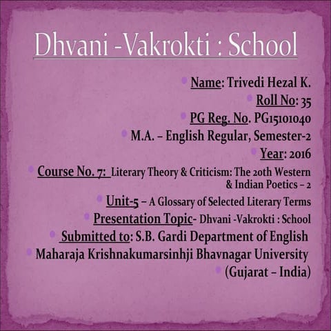 Dhvani - Vkrokti : school | PPT