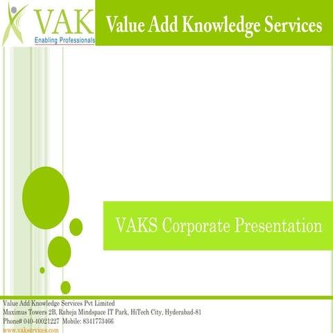 Value Add Knowledge Corporate Profile | PPT