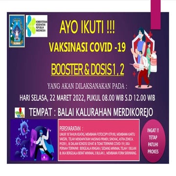 Vaksinasi Covid 10 Booster Dan Dosis 1 Dan 2 Pptx
