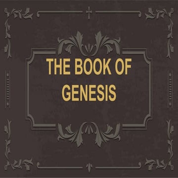 Values Education: Bible The Book of Genesis | PPTX