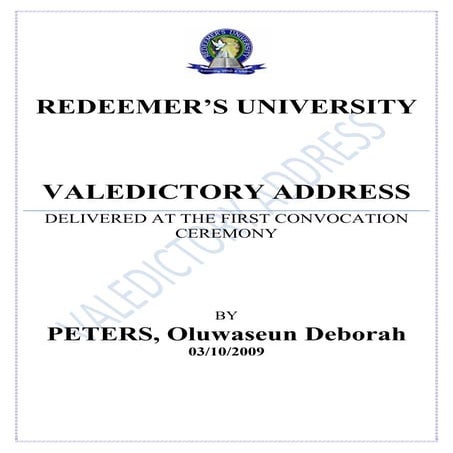 Valedictorian speech | PDF