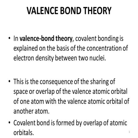 Valence bond theory (1).pdf in inorganic chemistry | PDF