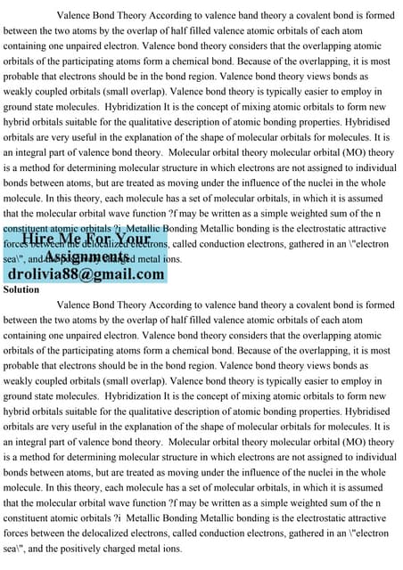 VBT valance bond theory | PPTX