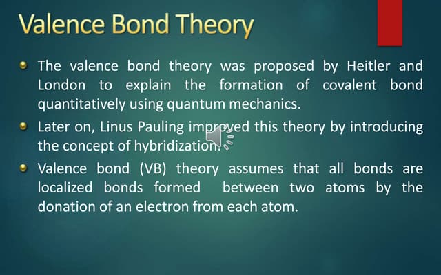 Valence bond theory class 11 | PPTX