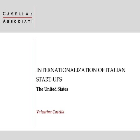 Internationalization of italian start-ups - Valentina Casella | PDF