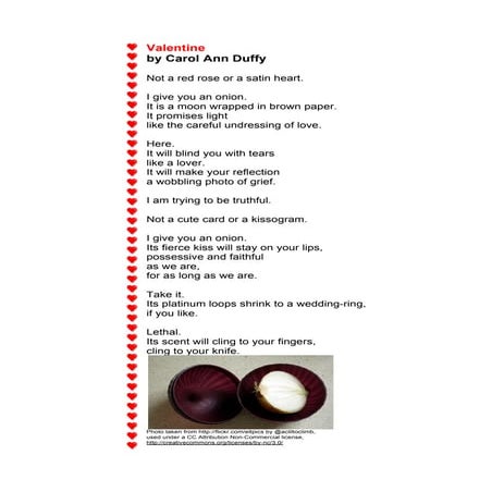 Valentine by carol ann duffy | PDF