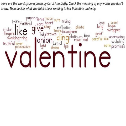 Valentine Duffy Poem Valentine By #CarolAnnDuffy #poem #love