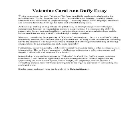 Valentine Carol Ann Duffy Essay.pdf