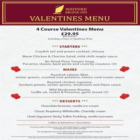 Valentines Menu 2016 | PDF