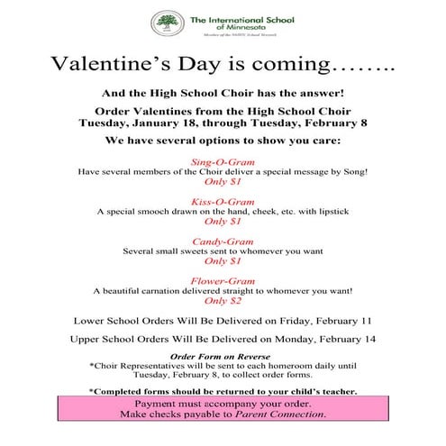 Valentine's Day Order Form 2011 | PDF