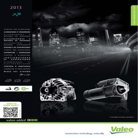 Valeo Starters & Alternators 2013 catalogue 941346 | PDF