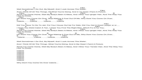 Valerie Guitar Chords