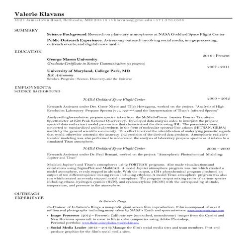 Valerie Klavans Resume | PDF