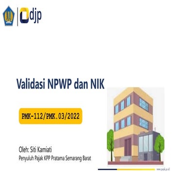 bahan sosialisasi core tax validasi NPWP dan NIK sesuai PMK 112/PMK.03/2022 | PDF
