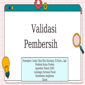Validasi Pembersihan materi PKPA INDUSTRI | PPTX