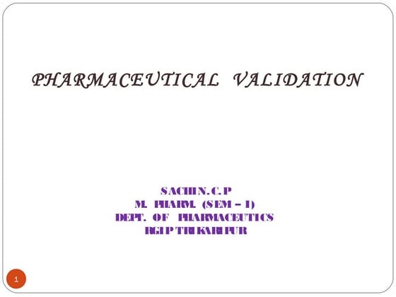 PROCESS VALIDATION | PPT