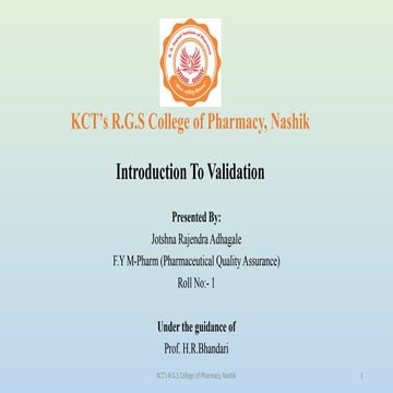 INTRODUCTION TO VALIDATION PRESENTATION pptx | PPTX