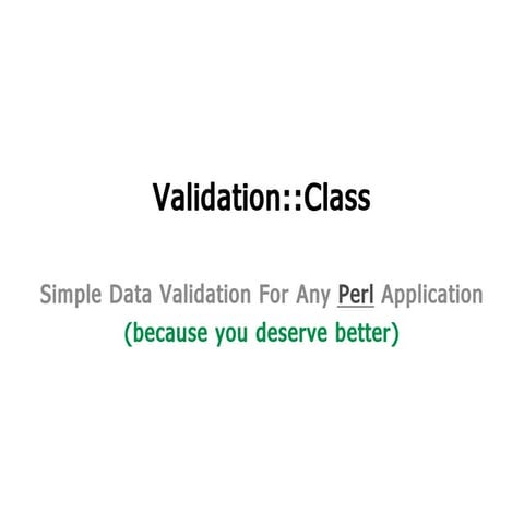 Validation Class | PPT